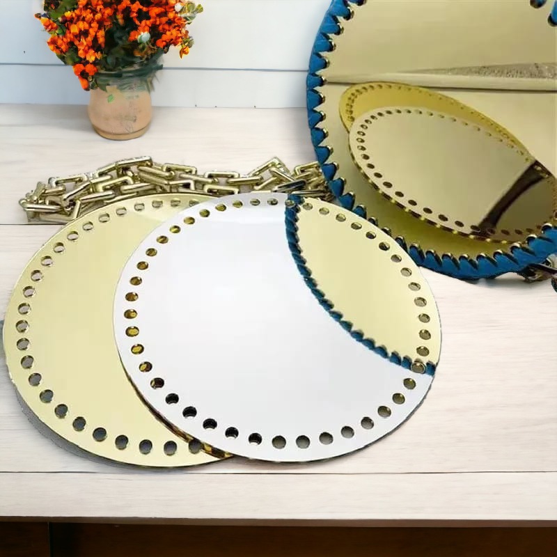 Crochetknit Crochet Round Circle Acrylic Plate Mirror Board Bag ...