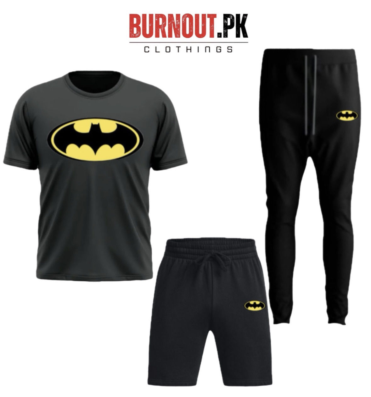 BURNOUT.PK NEW TRENDY SUMMER COLLECTION 3 PIECE BATMAN PRINTED TSHIRTS ...