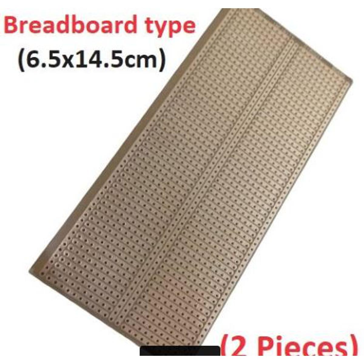 2 Pieces- 6.5x14.5cm Breadboard-type Stripboard Veroboard circuit board ...