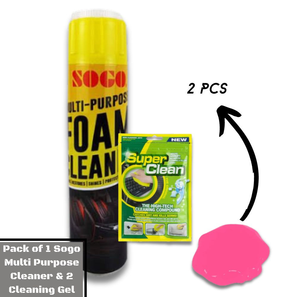 Pack of x1 Multi Purpose Foam Cleaner & x2 Cleaning Gel | Magic Dust ...