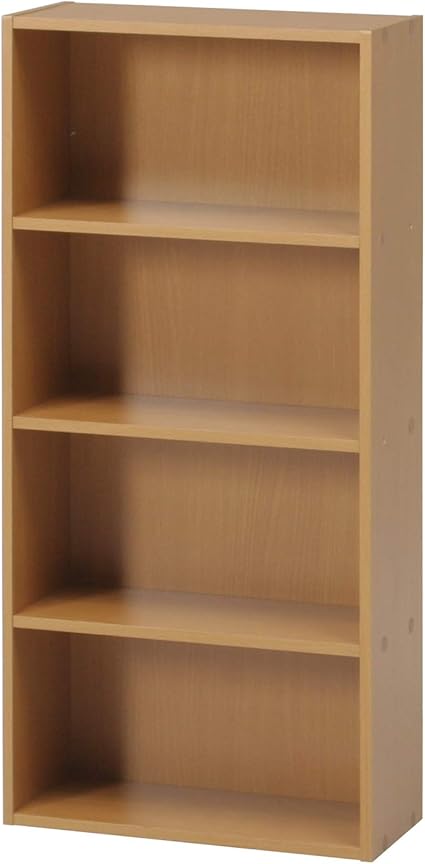 WK WOODENWHIMSY 4 Tier book shelf, book rack with edging, multipurpose ...