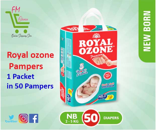 Royal Ozone Diapers packet in 50 Pampers Zero Size | Daraz.pk