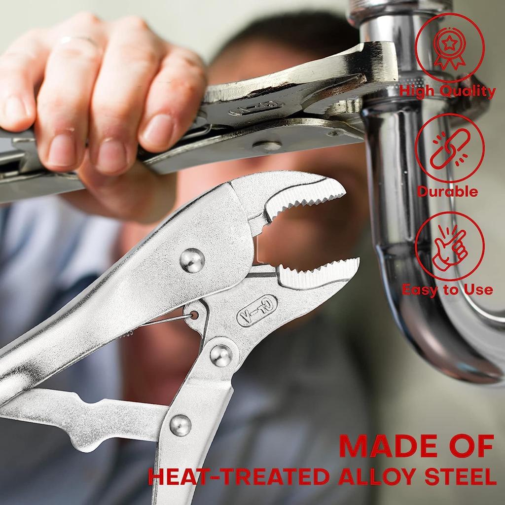 10-Inch Curved Jaw Locking Pliers Gripping Plier Plumbing Hand Tool ...