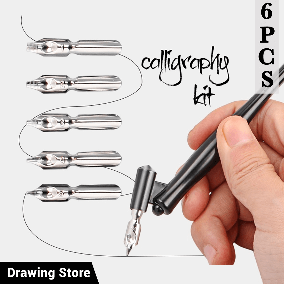 Calligraphy Pen Set Comic Dip Pen Set With 5 Pcs Flat Nibs For Art ...