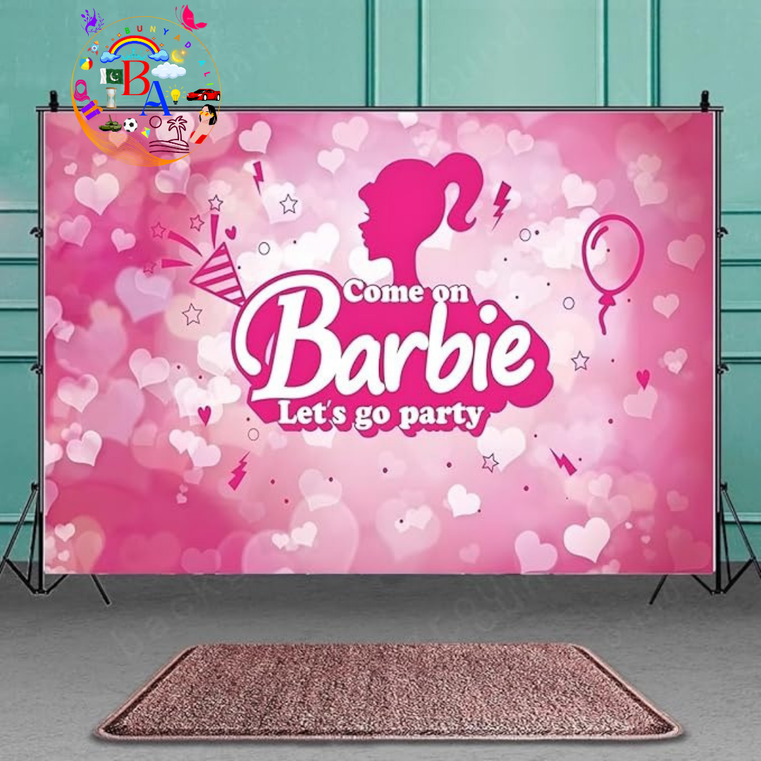 Barbie Fancy Backdrop Barbie Theme Fancy Panaflex Barbie Birthday Party ...