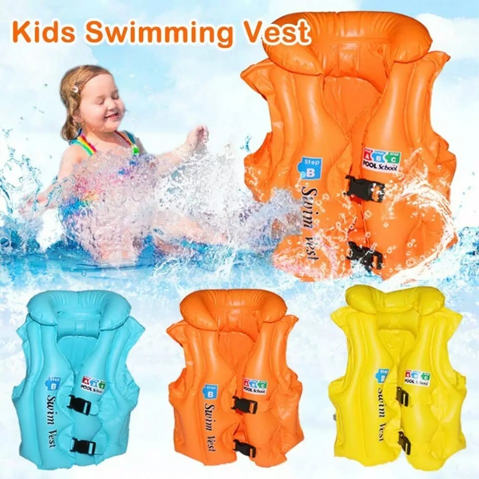 Inflatable swimming jackets for kids different sizes(Size A, Size B ...