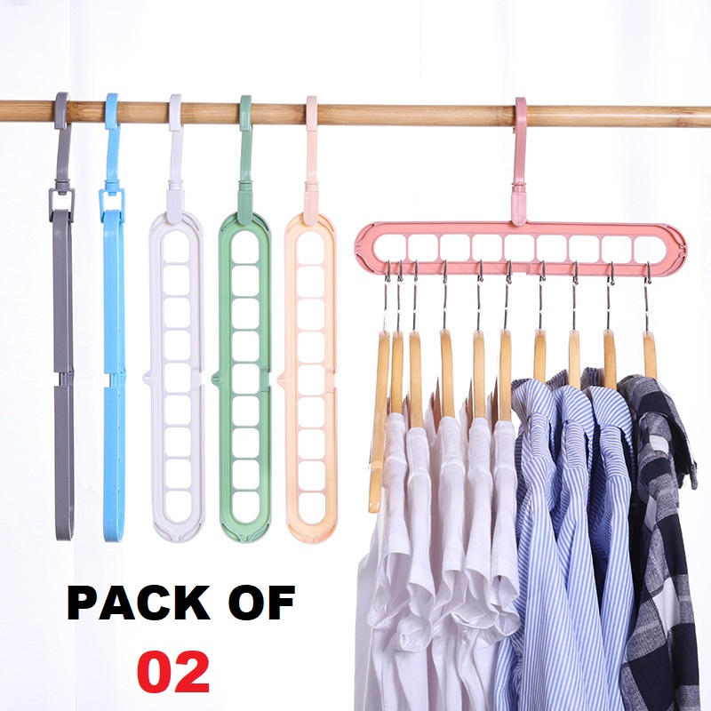 9-hole Space Saving Hanger 360 Rotating Magic Hanger Multi-function ...