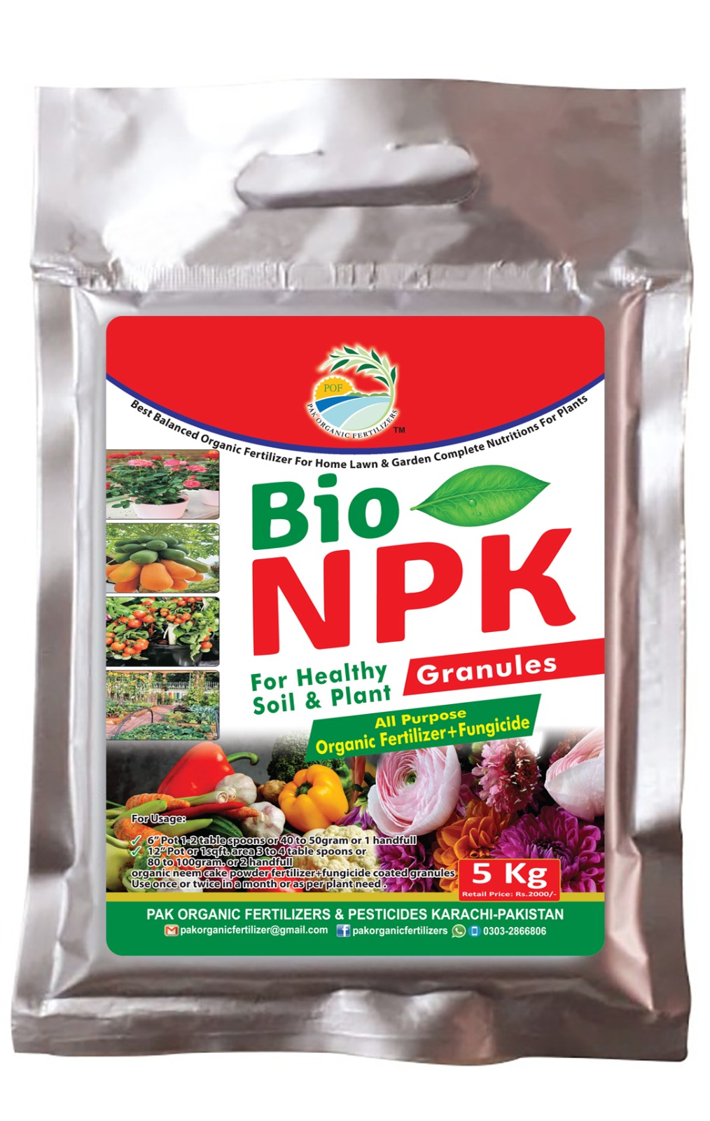 BIO NPK FERTILIZER + FUNGICIDE GRANULAR ( DANE DAR ) 5 KG | Daraz.pk