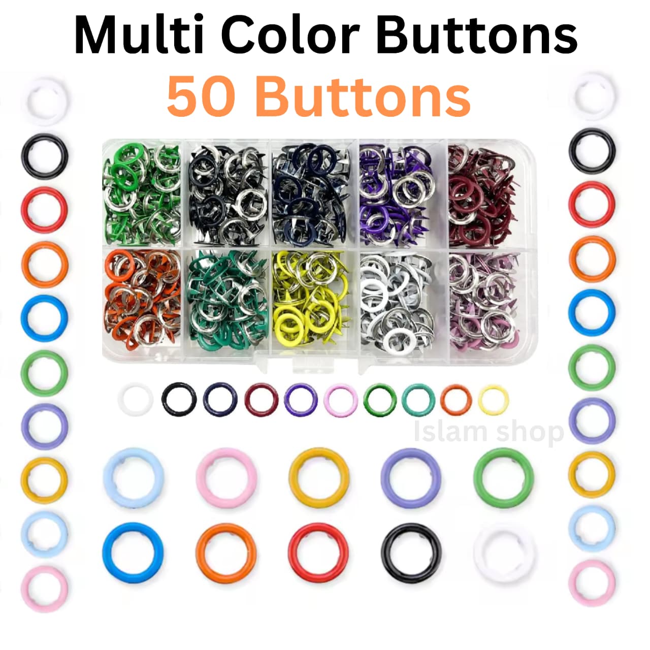 Multi-Color Snap Fasteners for Sewing | 9.5mm Pen Prong Button Kit for ...