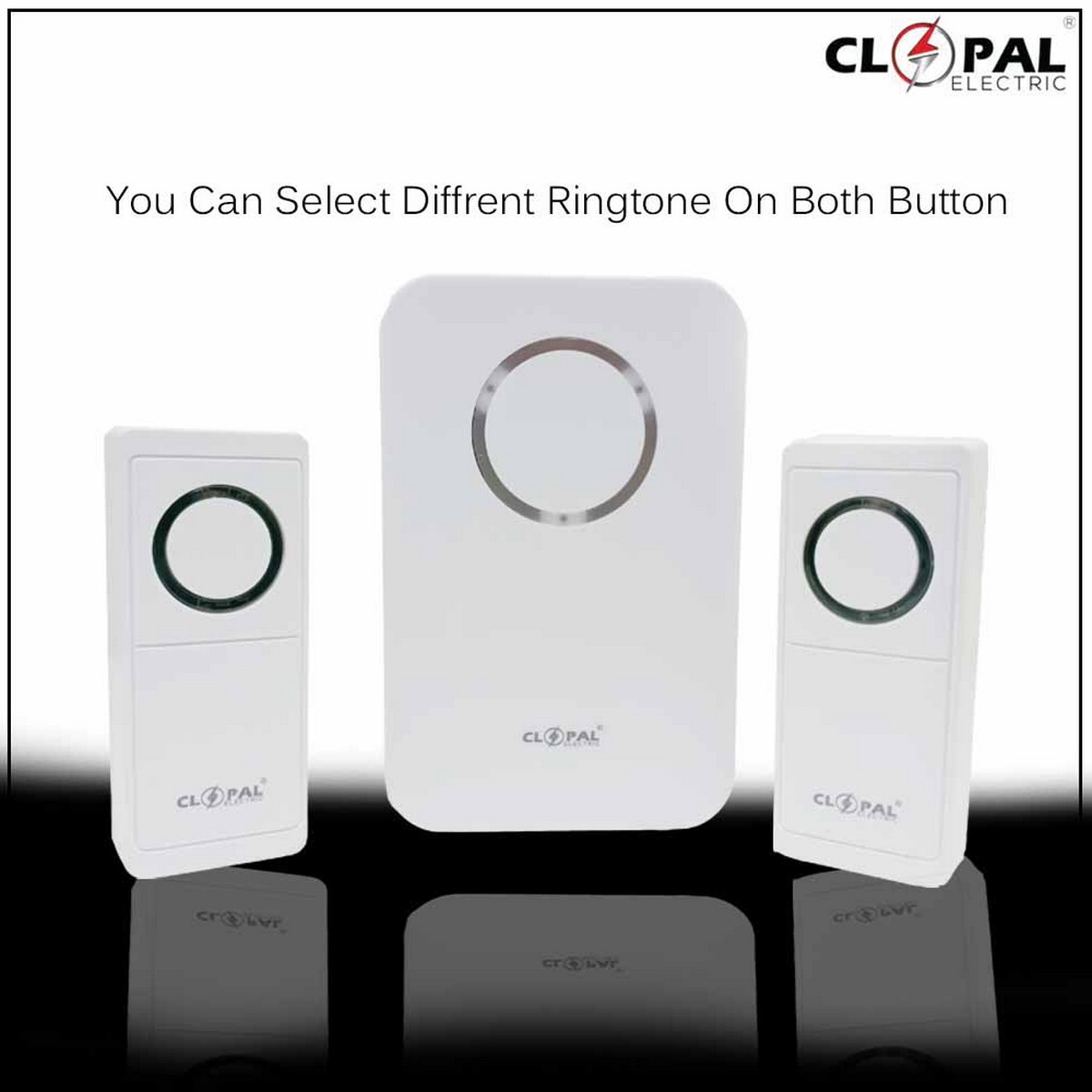 Wireless Door Bell With Separate Ringtones on Dual button with 30 Tunes ...