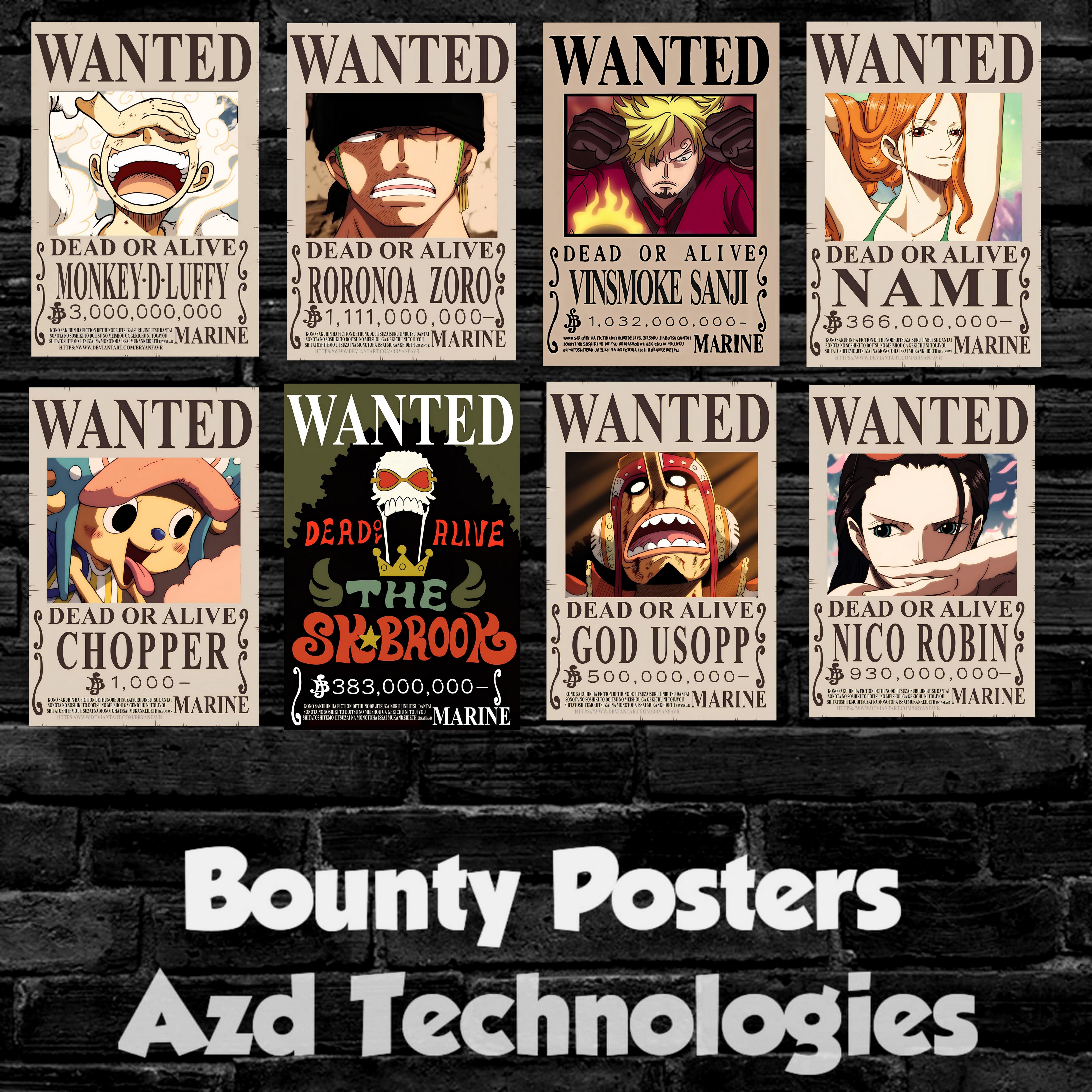 10 One Piece Bounty Posters Of Your Choice Best Quality 12x9 inches ...