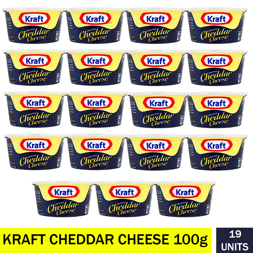 Pack Of 19 Kraft Processed Cheddar Cheese Tin, 100 g | Daraz.pk