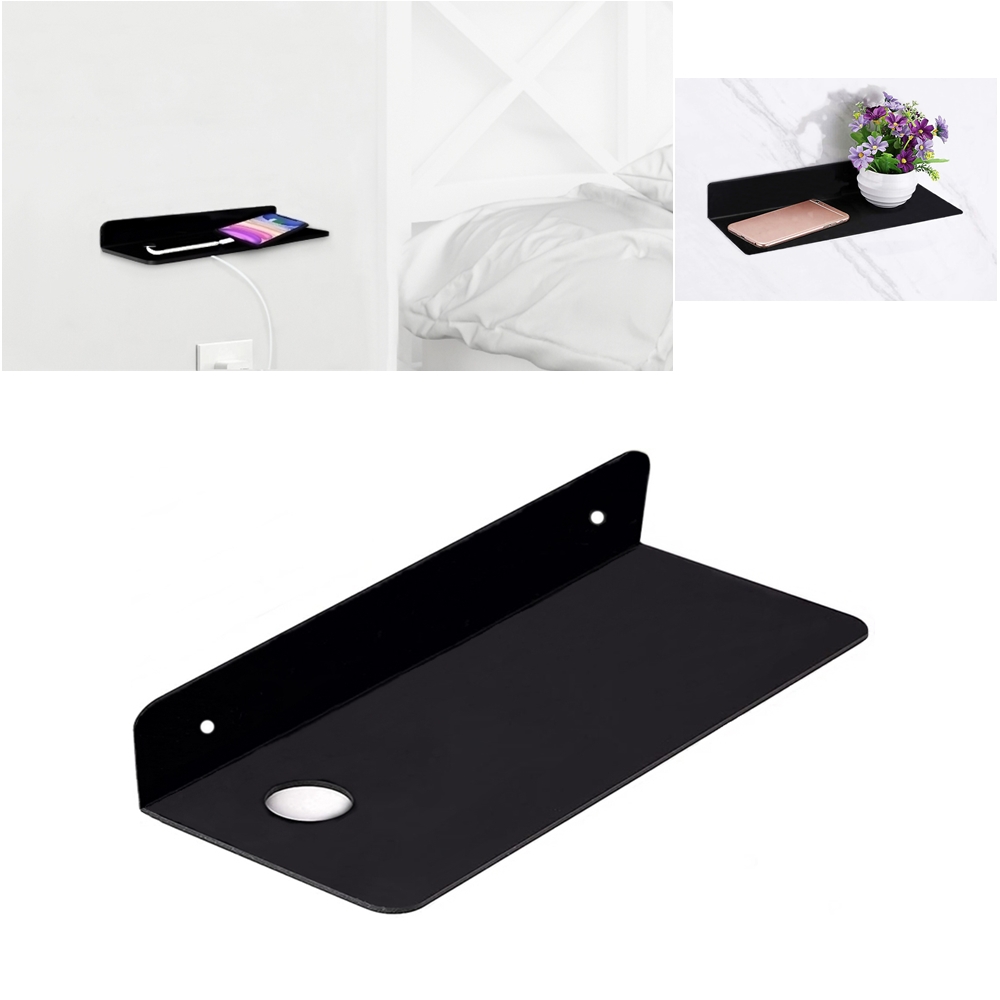 Metal Wall Mount Floating Space Saving Mobile Phone Shelf Rack Stand ...