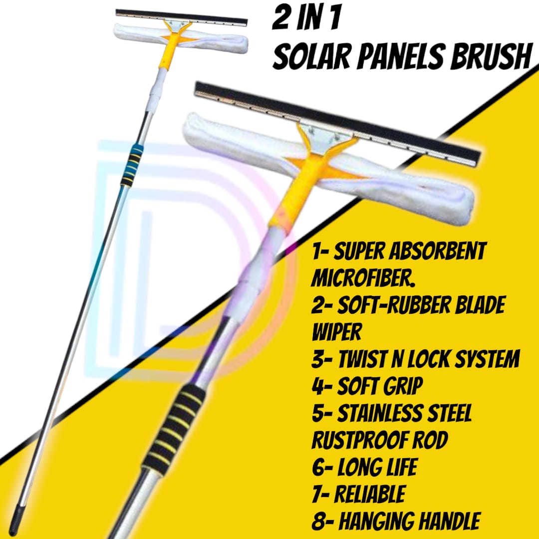 Solar Panel Cleaning Brush, 20 feet Adjustable Non-Magnetic Stainless ...