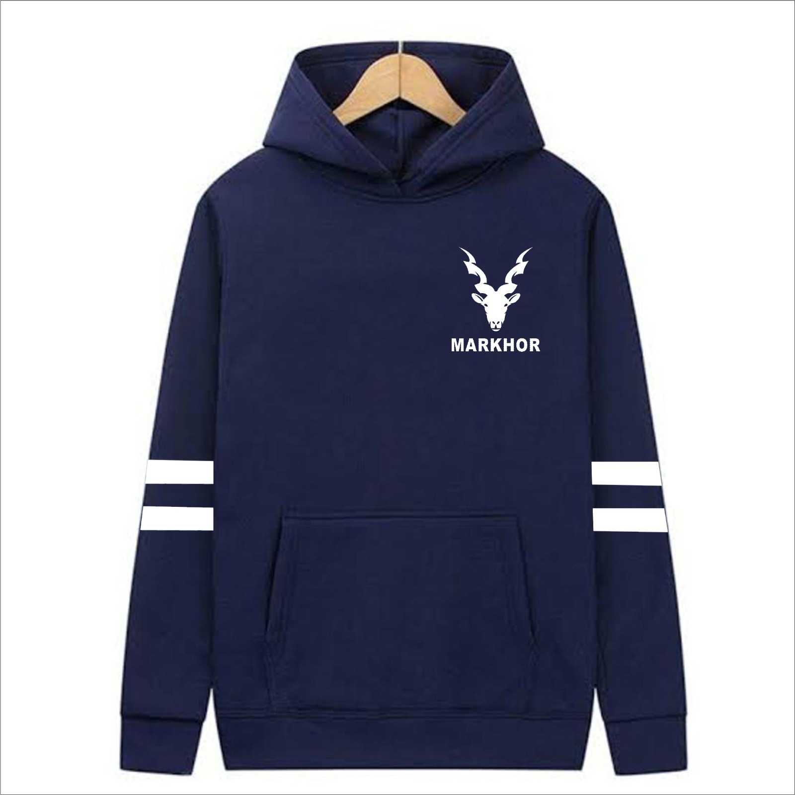 MARKHOR Hoodie Black Cotton Printed Hoody ISI Logo Hooded Upper Pocket ...