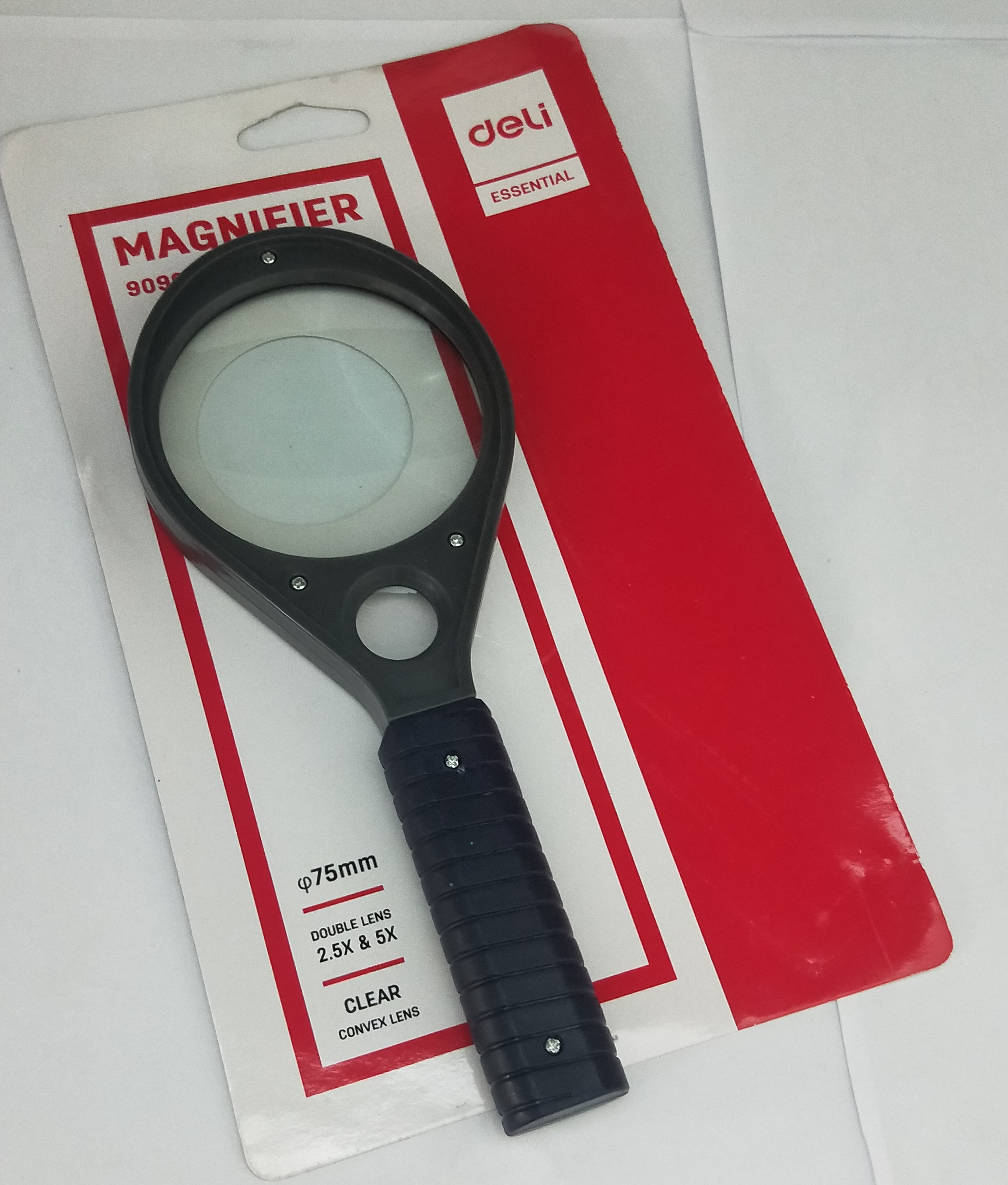 75mm High Quality Large Magnifier Glass, Dellii, Double Lens (2.5X & 5X ...