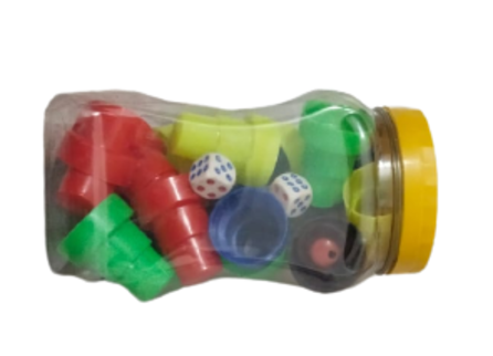 Box Of Ludo Tokens - Pieces - Goti - With Two Dice - Multi Color Large ...