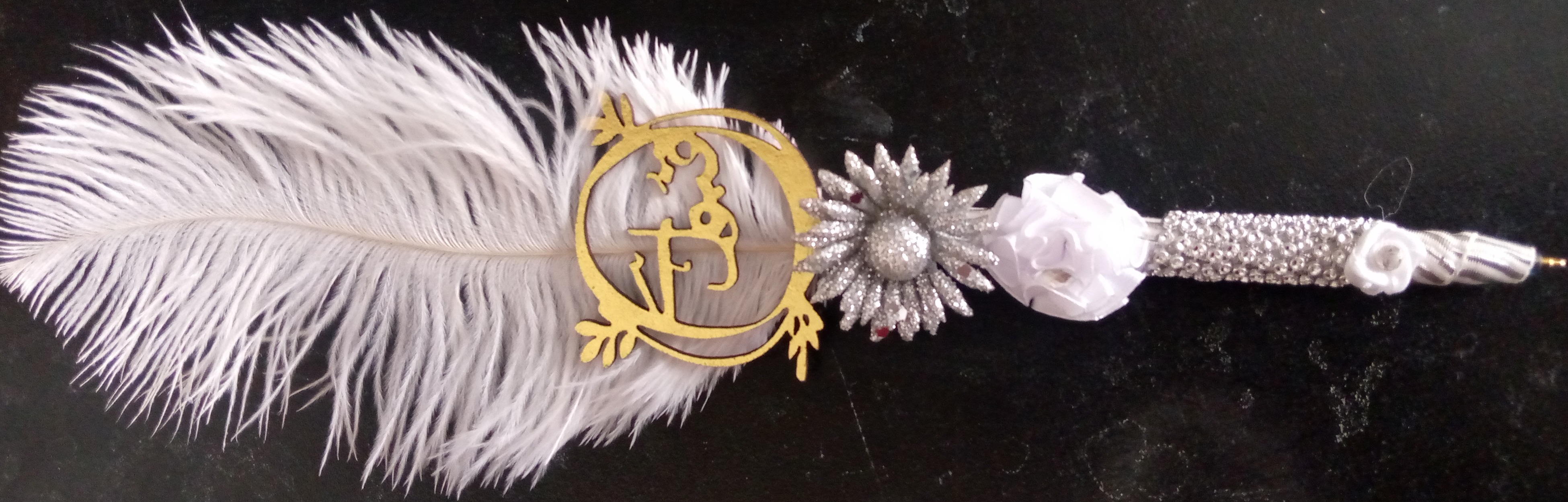 Single Nikah pen white and peacock feather elegant and fancy wedding ...