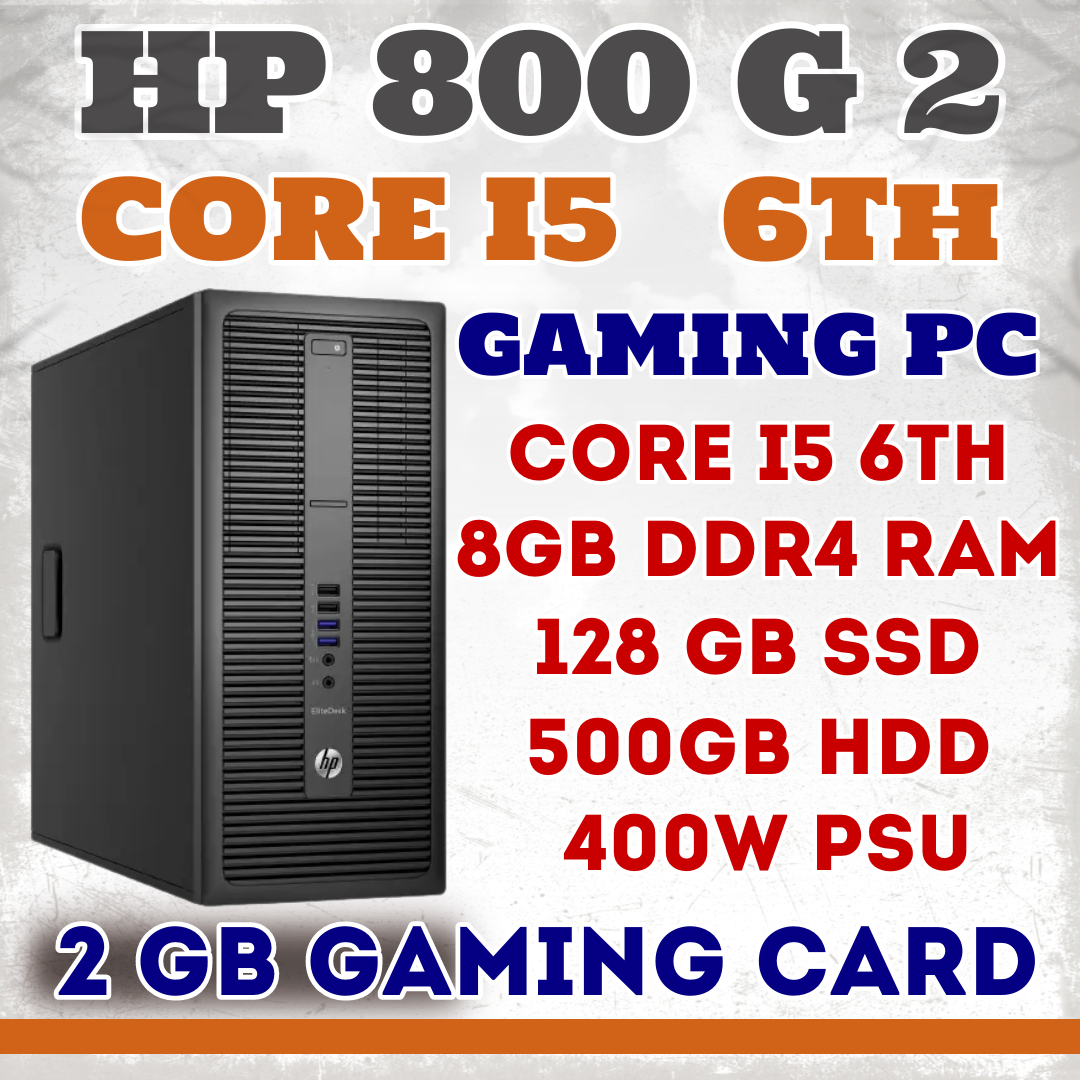 H.P ELITEDESK 800 G2 TWT , CORE I5 6TH, 8GB DDR4 RAM, 128GB SSD, 500GB ...
