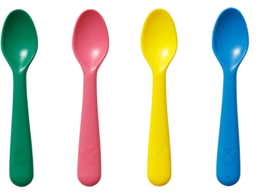 IKEA KALAS Spoon 4 Pieces, Baby Spoons, Multicolor spoons, Infant spoon ...