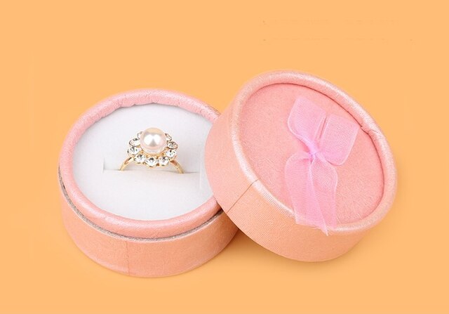 Multi-color Bow Round Ring Box Stud Earrings Jewelry Box Gift Box For ...