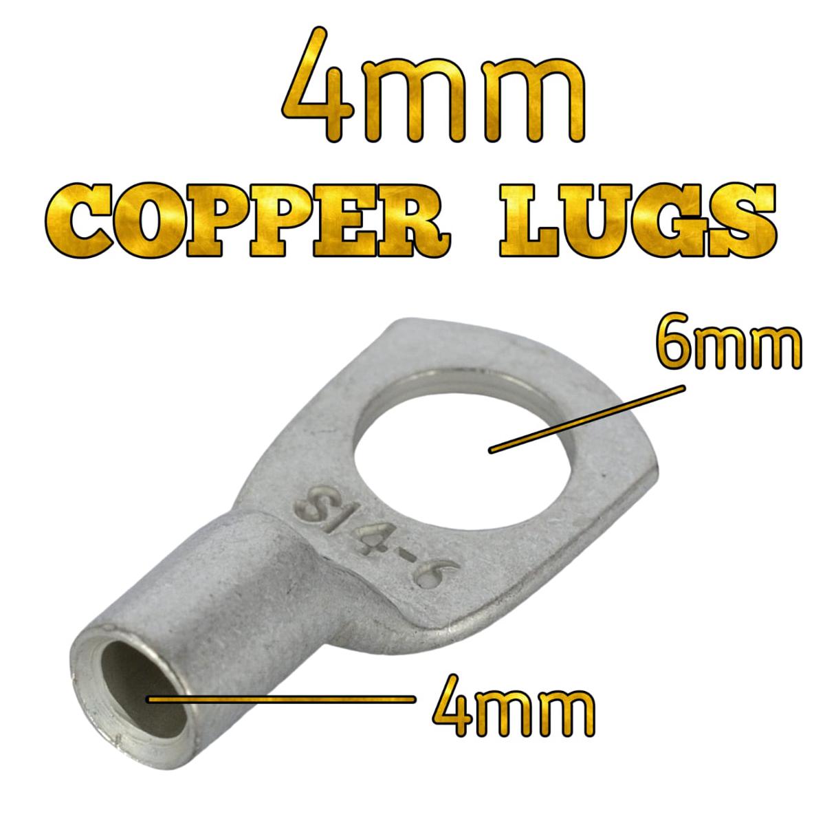 4mm Copper lugs, Copper thimble 4-6 for wire connector, Terminal ...