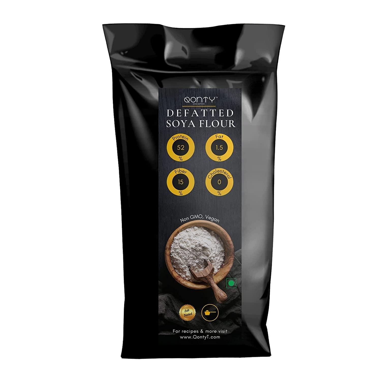 Qonty Defatted Soya Flour | 52% Protein, 1.5% Fat | 8 gm Protein Per ...