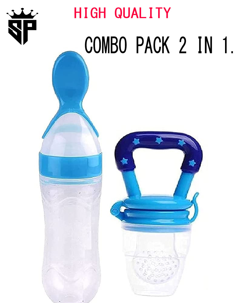 SP Dealz 2 in 1 Pacifier and Spoon Feeder Silicone Baby Feeding Spoon ...