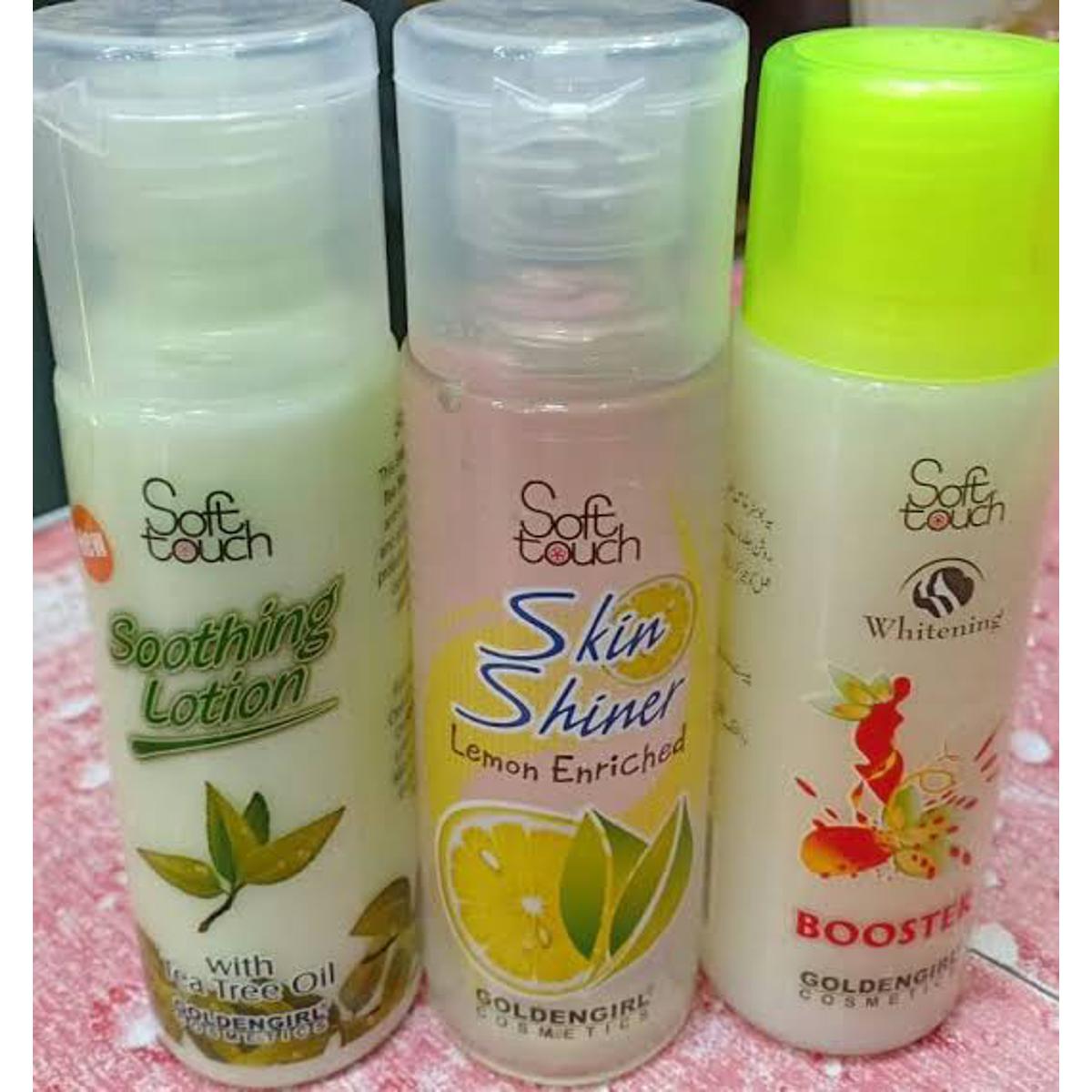 Complete Facial Set Pack of 3 soothing lotion, booster and skin shiner ...