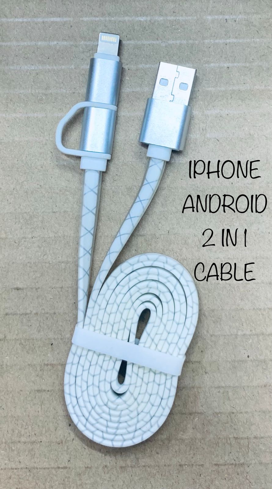 FLAT DATA CABLE 2 IN 1 IPHONE / ANDROID | Daraz.pk