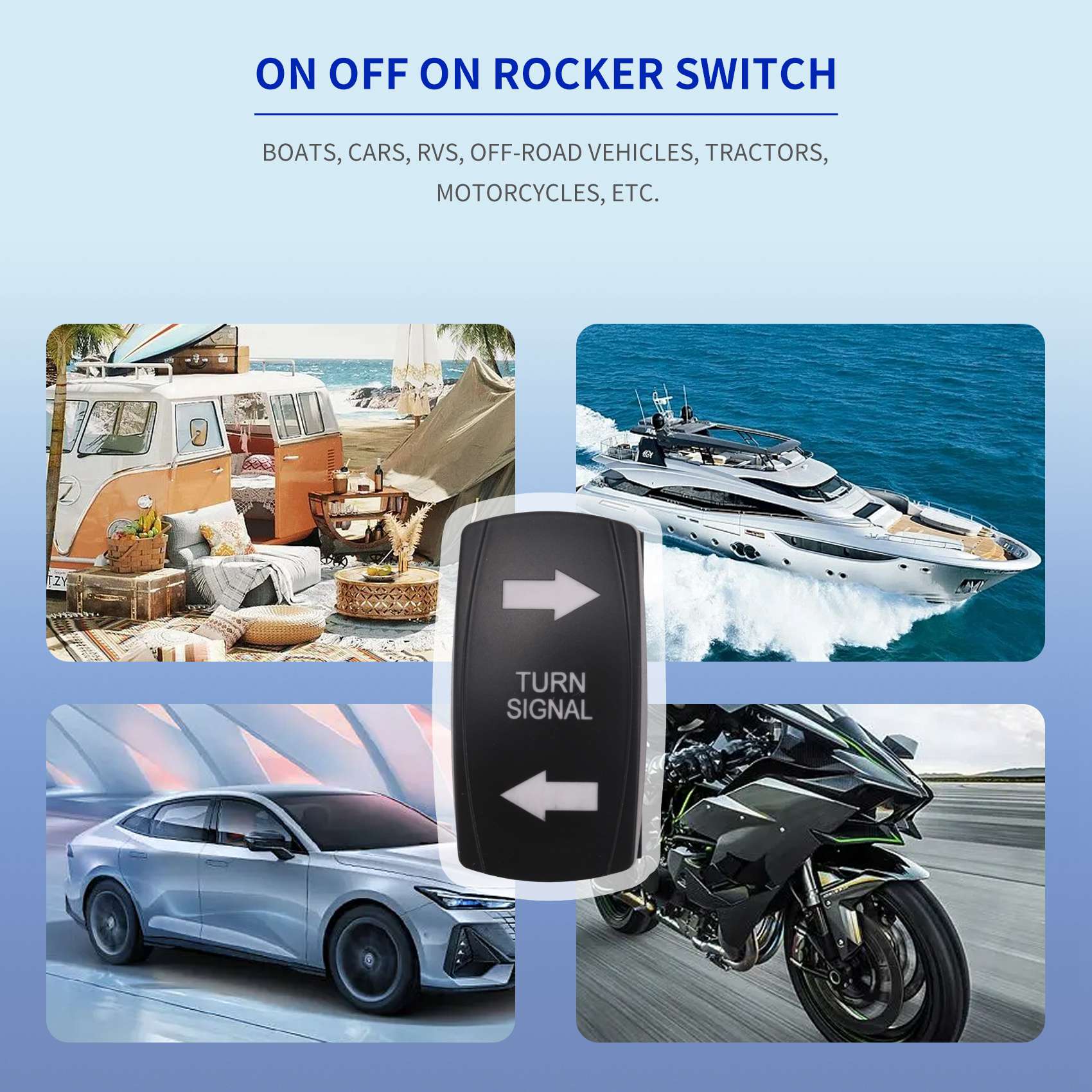 Turn Signal Rocker Switch LED for RV Vehicle Off-Road Pickup Tractor ...