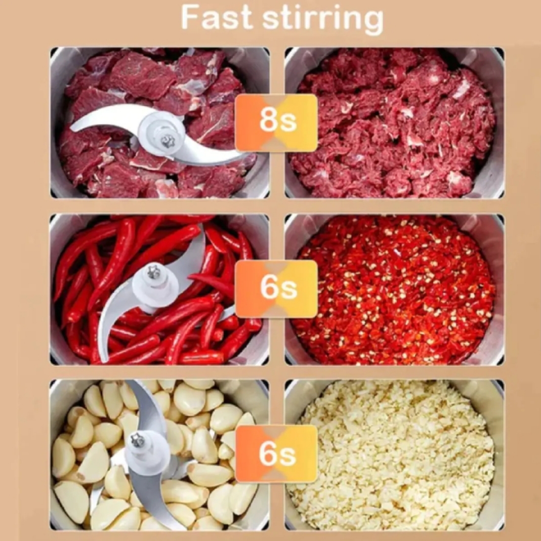 Electric Meat Grinder chopper Stainless steel sharp 4 blades 4 pcs 250 Watts Copper Motor | Daraz.pk