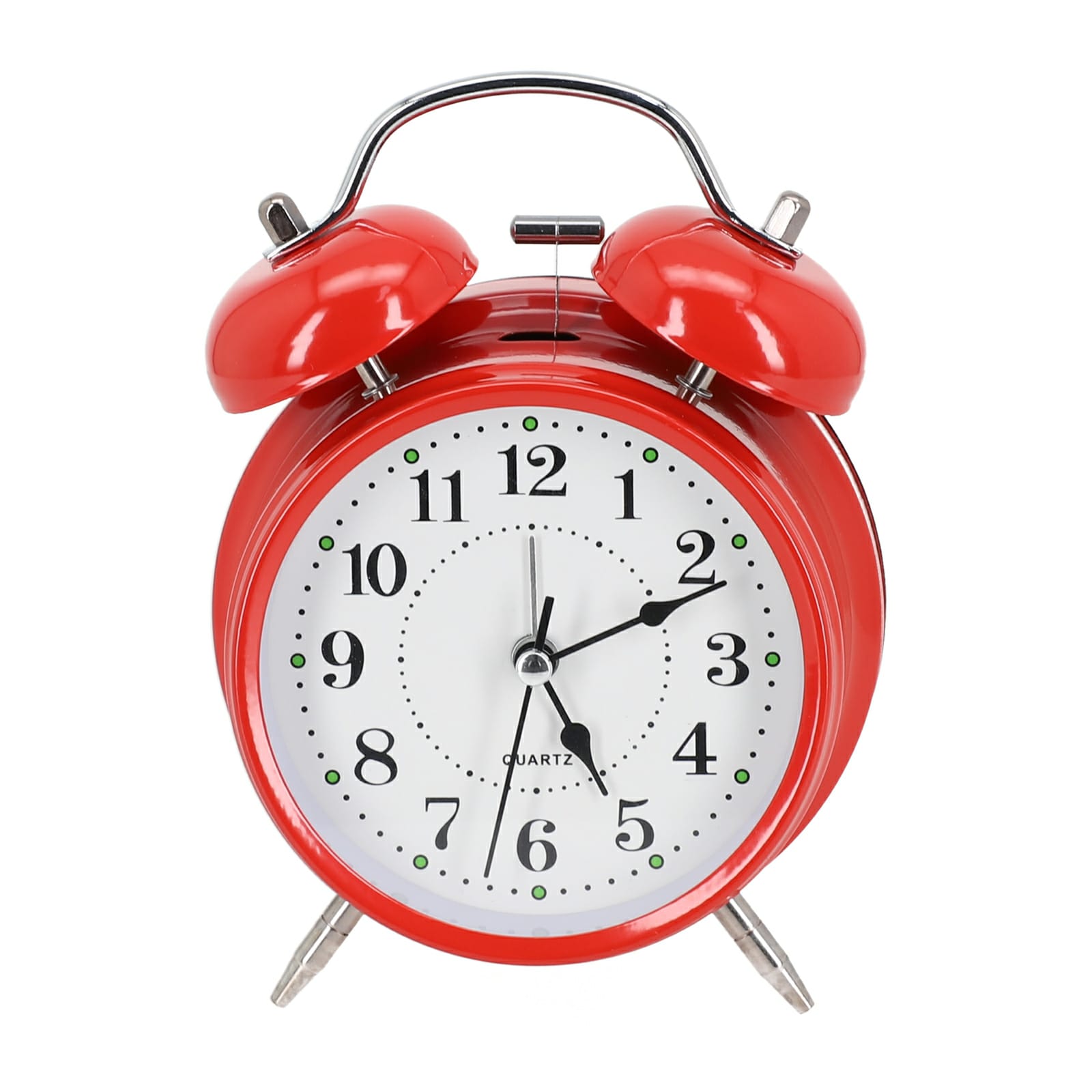 Twin Bell Loud Mini Alarm Clock Metal Frame 3D Dial with Backlight ...