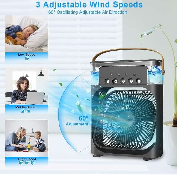 Portable 3 In 1 Fan AIr Conditioner Fan Household Hydrocooling Water ...