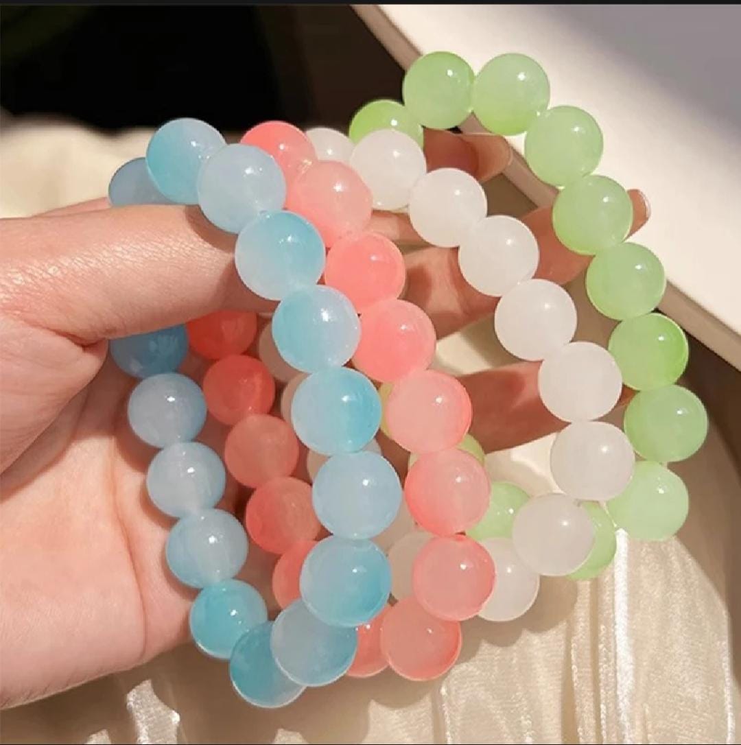 4 Beautiful Transparent Glass Bead Friendship Bracelet for Couples ...