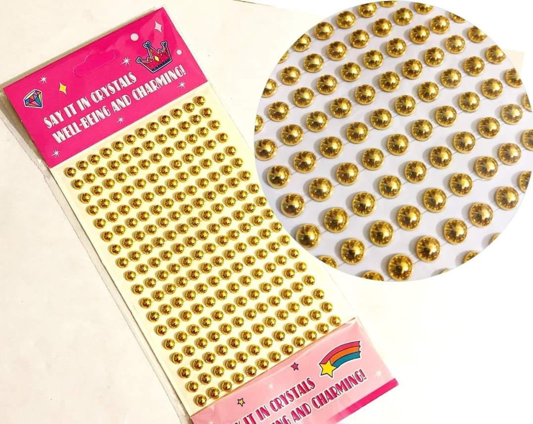 198 Crystal high Gloss Shiny Acrylic Round Beads Sticker Waterproof ...