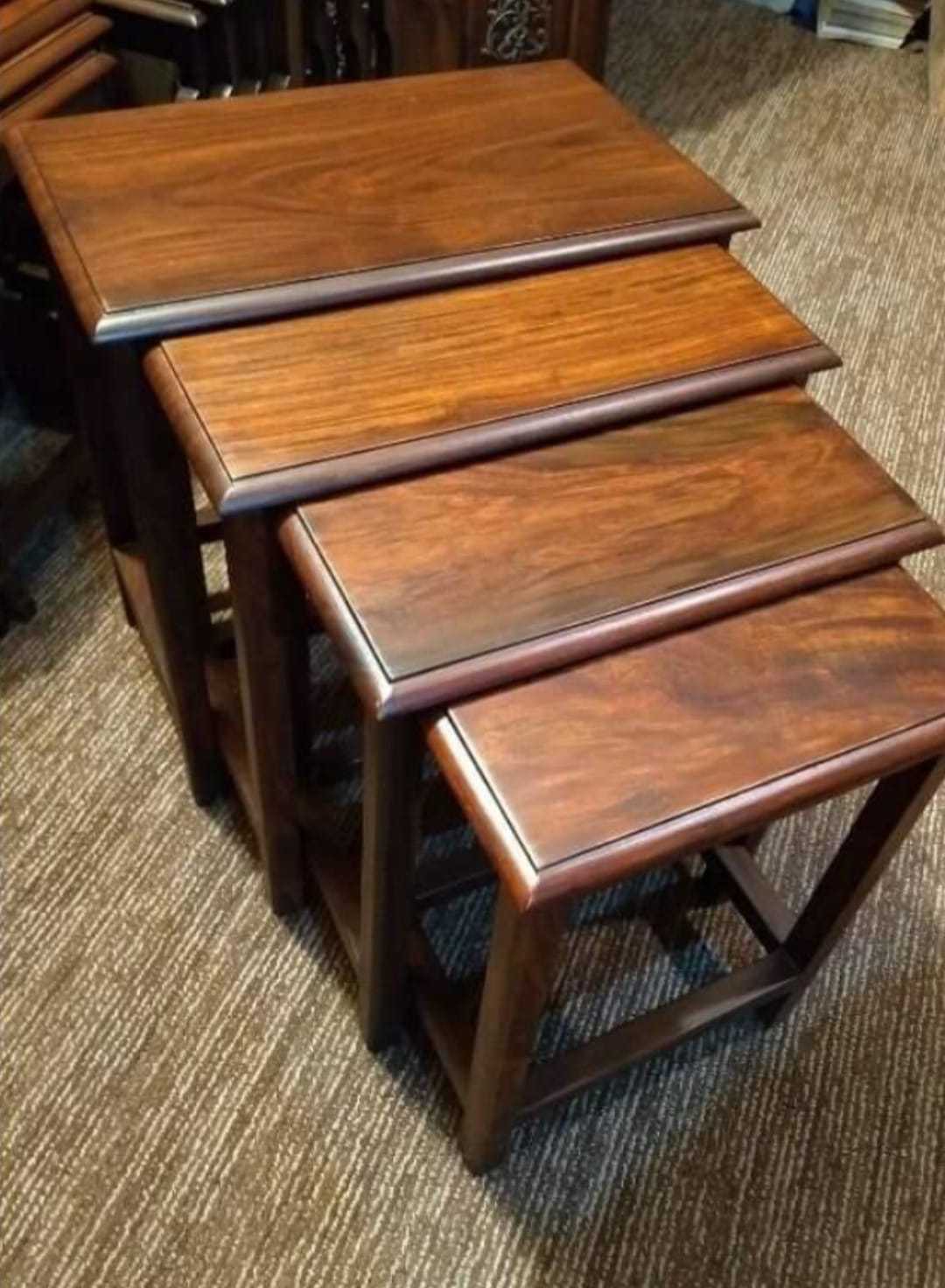 Set Of 4 Chiniyoti Solid Wood Nesting Table For Room ( Serving Table ...