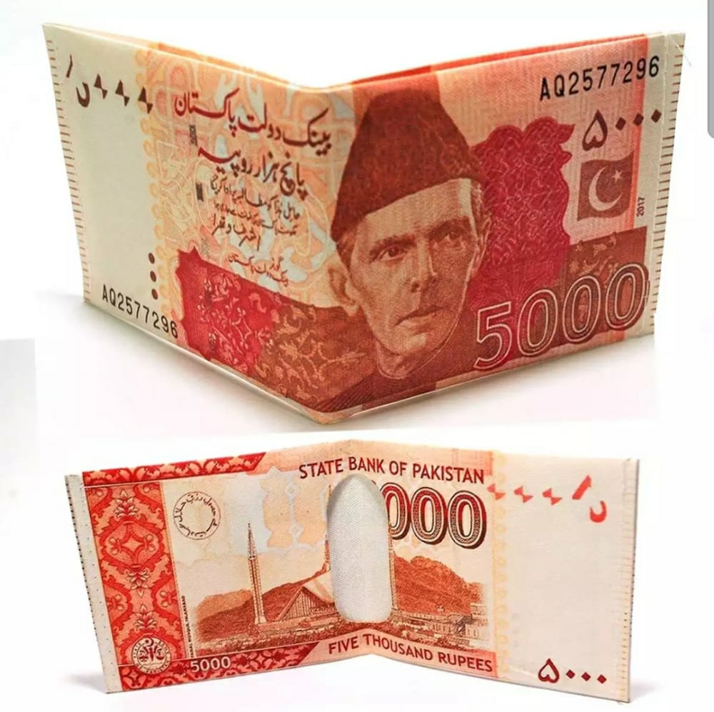 Pakistani Rs Shaped Wallet | 5000/1000 | & 100 Euro_Shaped/Dollar ...