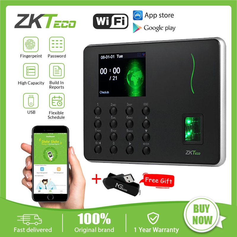 ZKTeco K50 Time Attendance Machine & Access Control Machine, Battery Backup (Biometric ...