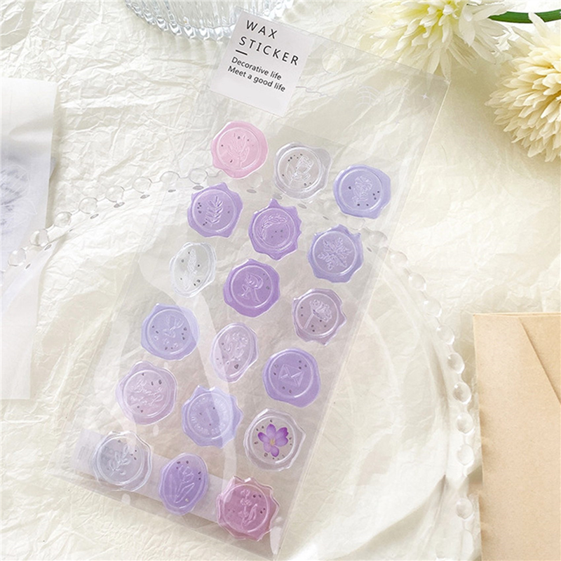 4 Sheets Wax Seal Stamp Stickers DIY Scrapbooking Journal Planner ...