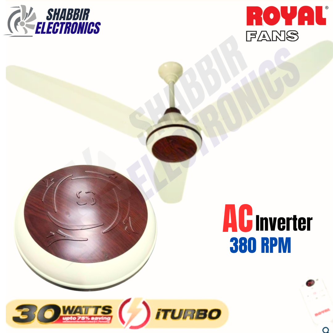 Royal Fan 30 watts iturbo inverter ceiling fan pure copper 30 watts inverter fan Divine model ...