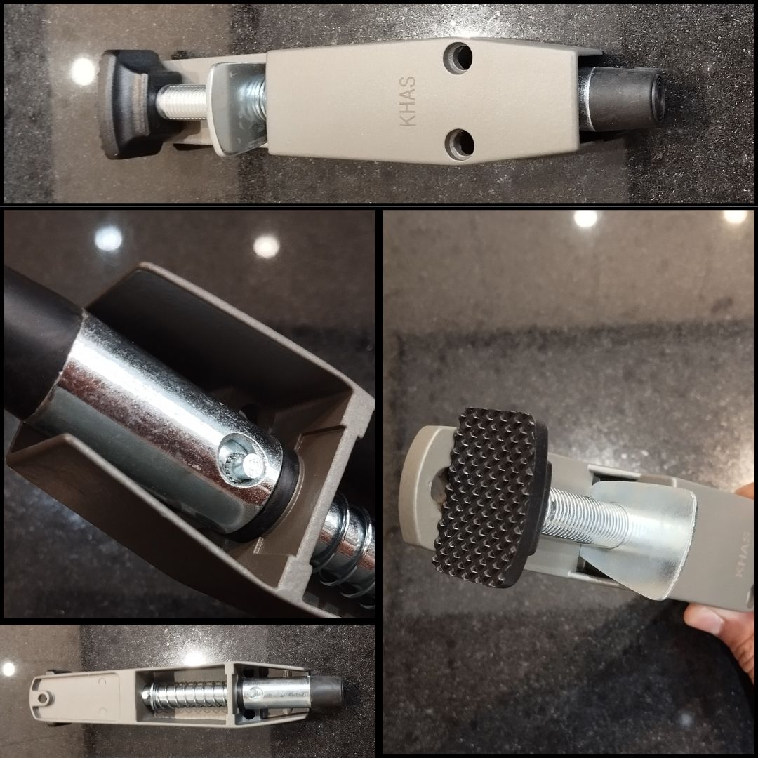 "Premium Heavy Duty Foot-Operated Door Stopper | Aluminum Finish Step ...