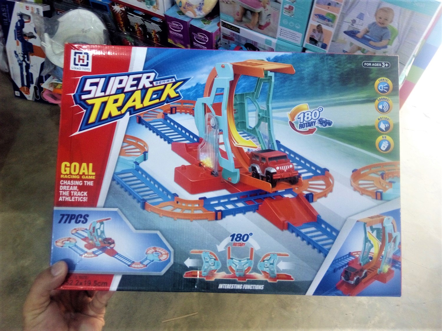 Super Track Set 180° Rotary 77 Pcs,, Racing Track For Kids - Multicolor ...