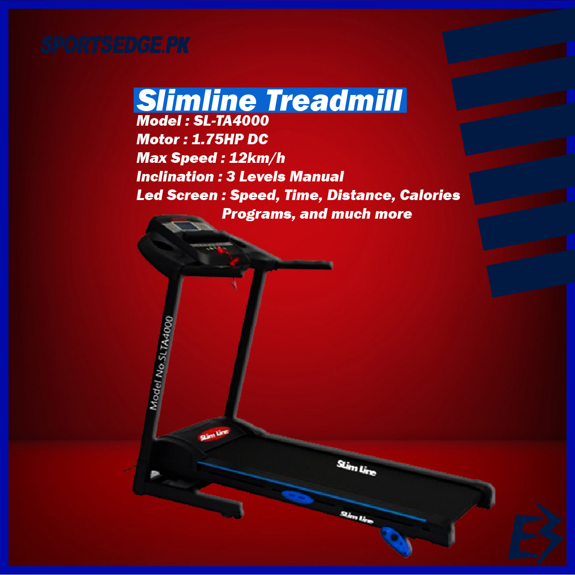 Slimline SLTA -4000 Treadmill Running Exercise Cardio Machine With ...