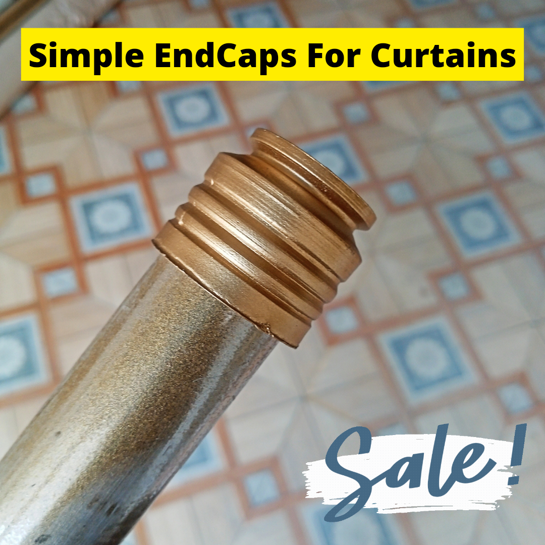 Pack Of 2 - Simple End Stoppers For 1.25 Inches Curtain Rod - Plastic ...