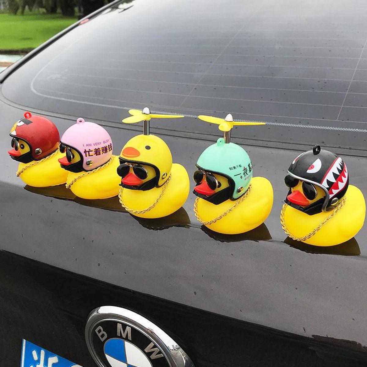Broken Wind Duck With Helmet Pendant Black/yellow Duck Decoration ...