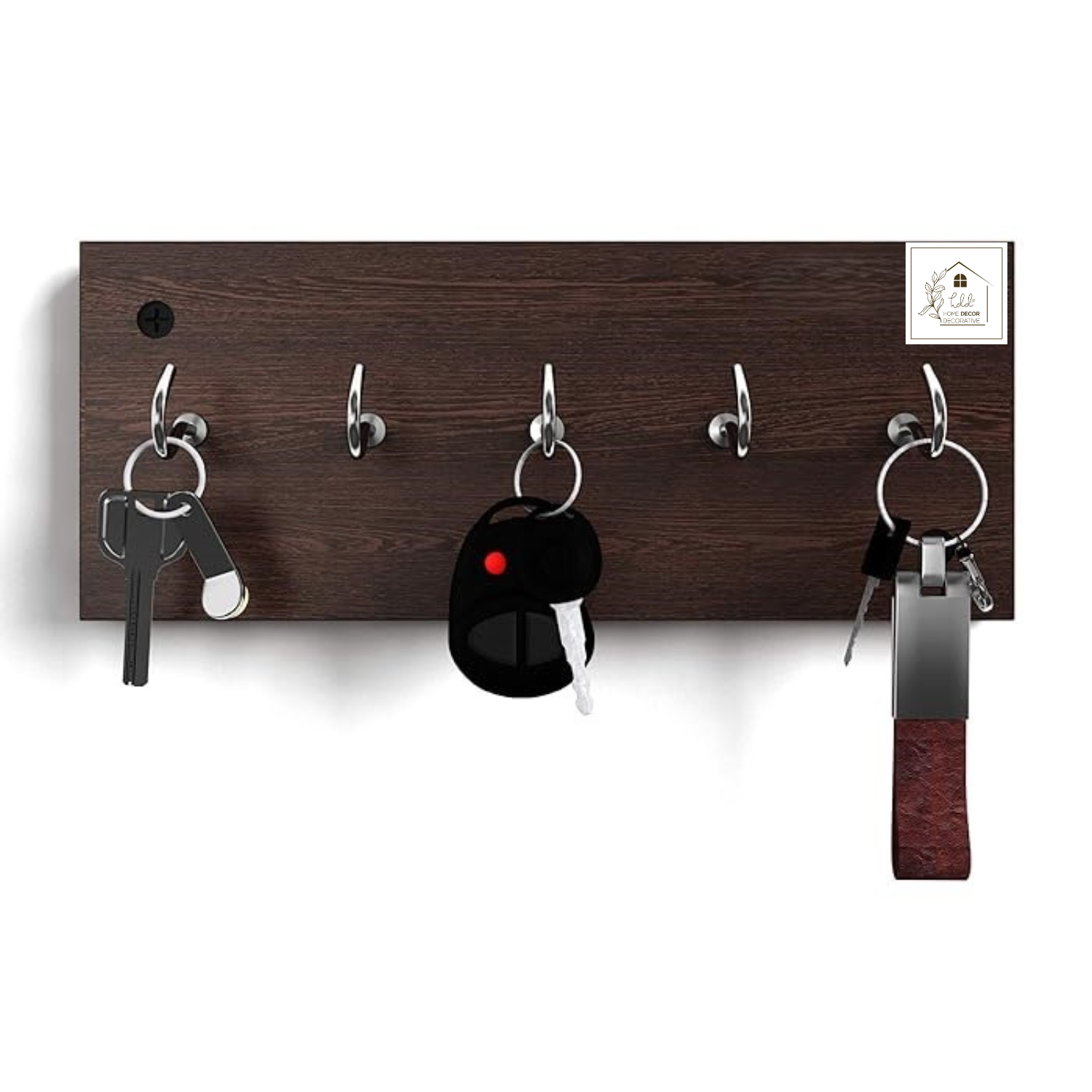 Compact Wooden Key Hanger / Key Holder Wall Shelf with 5 Key Holder by ...