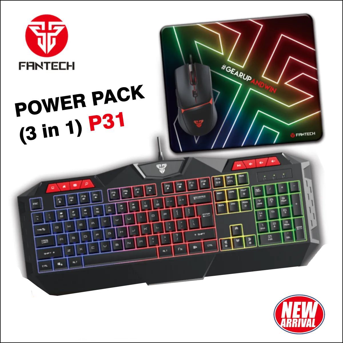 FANTECH P31 RGB Gaming Keyboard- Mouse-Speed Type-Mousepad Combo | Daraz.pk
