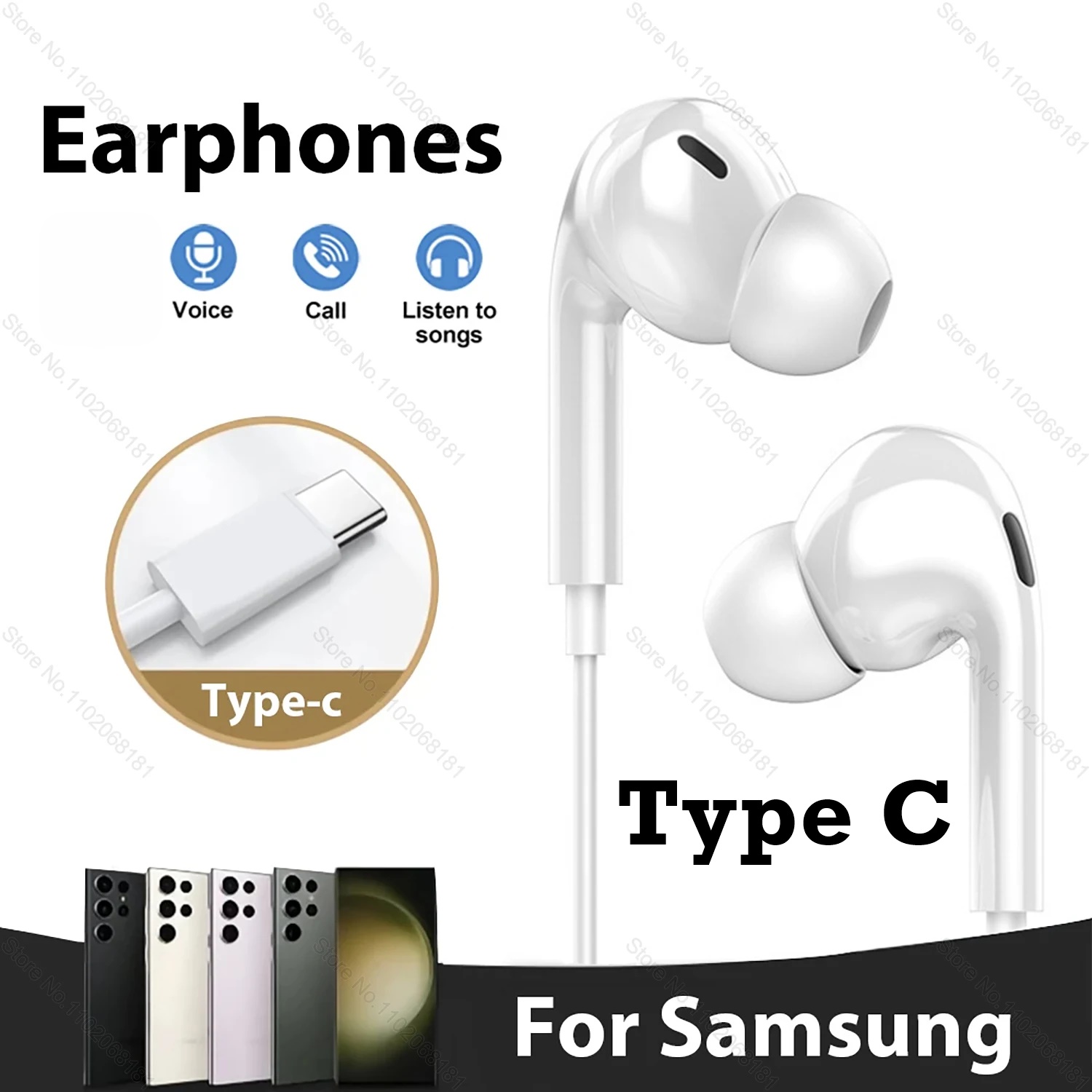 Samsung Galaxy S24 Ultra USB C Headphones Wired Earbuds with Mic in-Ear ...