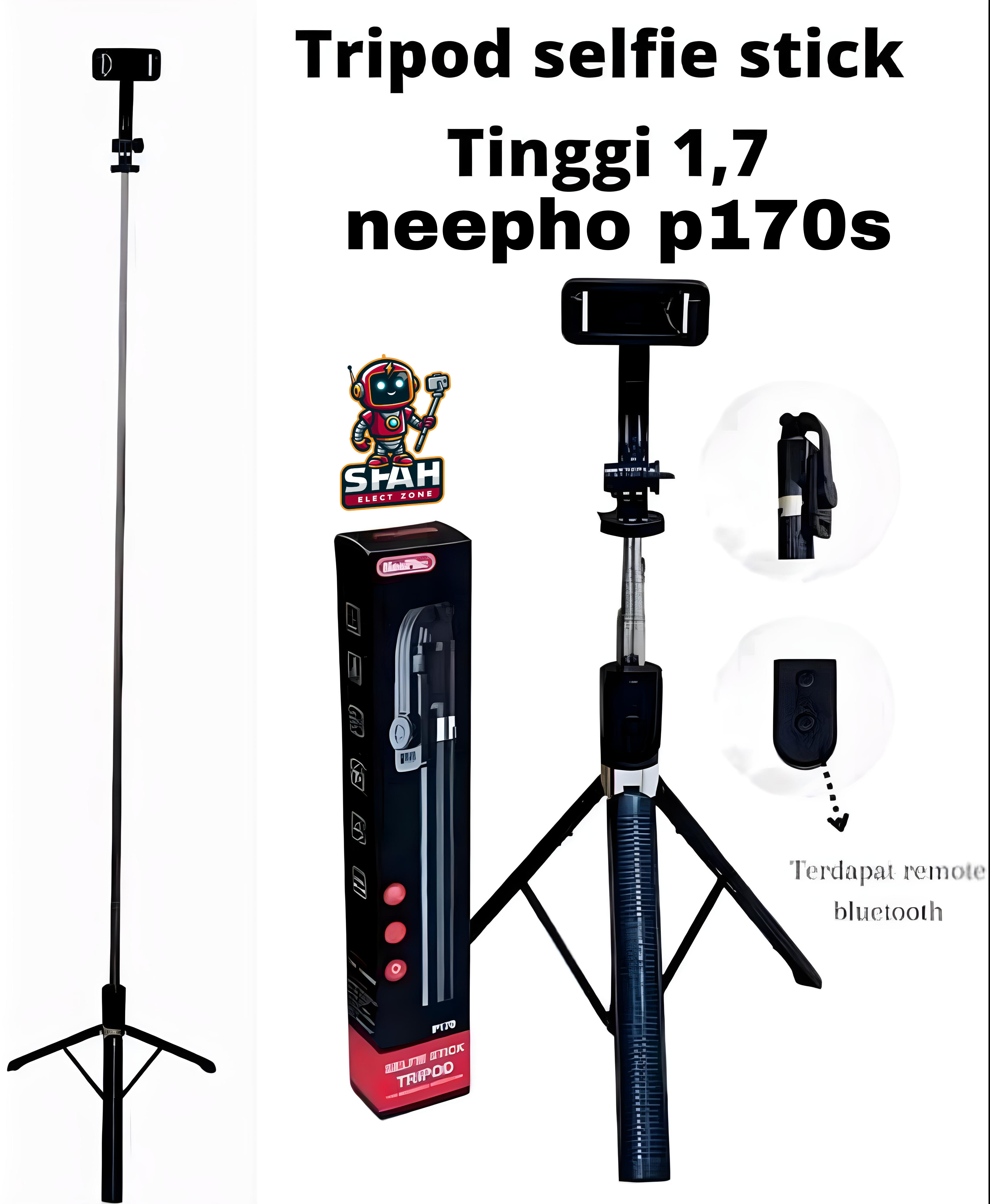 Neepho P170s Bluetooth Tripod Selfie Stick and Tripod Stand 3 in 1 for ...